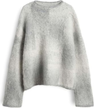 someday Damen Pullover | TEONIE Loose Strickpullover mit Jacquardmuster Hazy Fog Melange, S