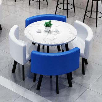 Generic 5-teiliges K&uuml;chen-Esszimmer-Set, runder Fr&uuml;hst&uuml;ckstisch mit 4 St&uuml;hlen, Konferenztisch f&uuml;r Esszimmer