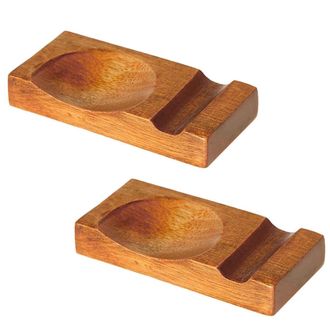 NUOBESTY Holz Essst&auml;bchenablage Japanischer Stil 2 St&uuml;ck Essst&auml;bchenst&auml;nder aus Erstklassigem Holz Klein Glatte Oberfl&auml;che Multifunktional f&uuml;r Essst&auml;bchen L&ouml;ff