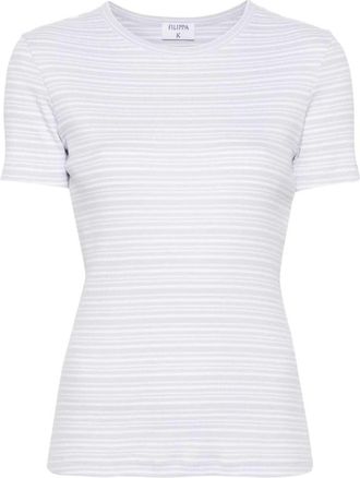 Filippa K Femme, Tops, Bleu, Taille: 40 FR T-Shirt Ray&eacute; en Coton