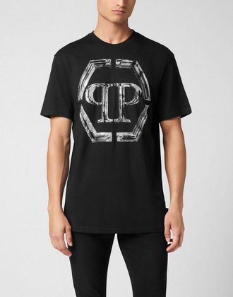 Philipp Plein T-Shirt Hexagon Mit Schmucksteinen