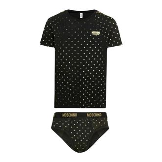 Moschino Polka Dots T-Shirt und Slip Set - - Underwear - Herren - Schwarzk - XL