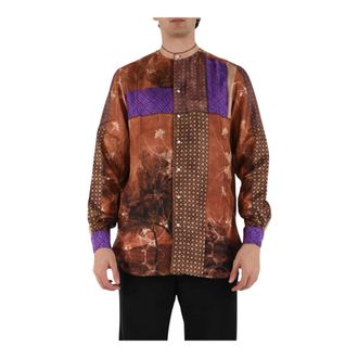 Pierre-Louis Mascia Homme, Chemises, Multicolore, Taille: XS Chemise en soie &agrave; col cor&eacute;en