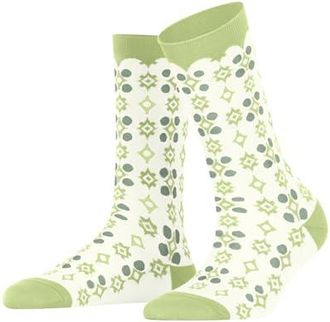 Burlington Retro Days W So coton fantaisie 1 paire, Chaussettes Femme, Blanc Off-White 2047, 36-41