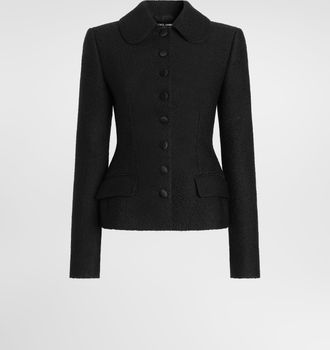 Dolce & Gabbana Jacke Aus Wolle Mit Einreihigem Verschluss - Frau Collection Schwarz 42