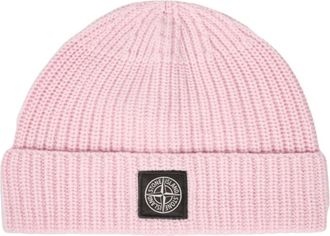 Stone Island unisex, Accessoires, Rose, Taille: ONE Size Light RWS Geelong Wool Beanie