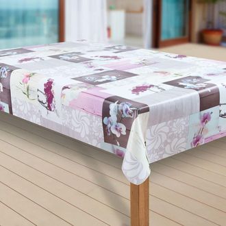 Laro Wachstuch-Tischdecke Abwaschbar Garten-Tischdecke Wachstischdecke PVC Plastik-Tischdecken Eckig Meterware Wasserabweisend Abwischbar |70|, Muster:Orch