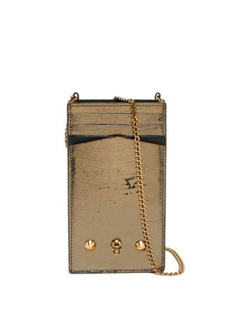 Alexander McQueen Skull Handy-Umh&auml;ngetasche - Gold