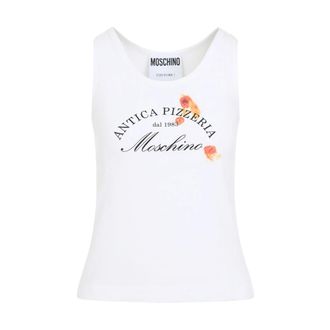 Moschino Femme, Tops, Blanc, Taille: 38 FR Fantasia Débardeur Blanc