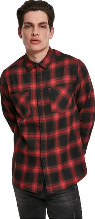 Urban Classics Herren Hemd Checked Flanell Shirt 6 Freizeithemd, per Pack Mehrfarbig (Black/Red 02374), X-Small (Herstellergröße: XS)