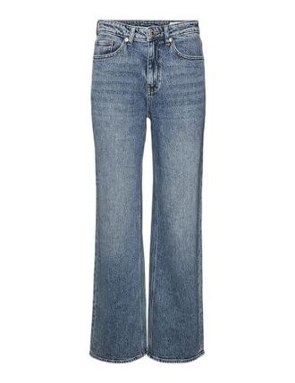 Vero Moda Jean Large pour Femme, Medium Blue Denim/Detail:Tinted, 28W x 34L