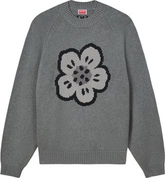 Kenzo Homme, Pulls, Gris, Taille: S Boke Flower Jumper