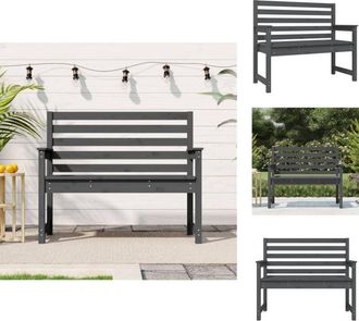 vidaXL Vidaxl - Gartenbank Grau 109x48x91,5 cm Massivholz Kiefer - Gartenbank - Holzmöbel - Outdoor Möbel - Terrassenzubehör - Balkonmöbeln
