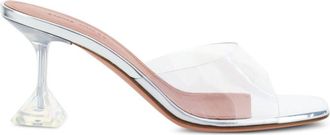 Amina Muaddi sandales Lupita Glass Slipper 70 - Blanc