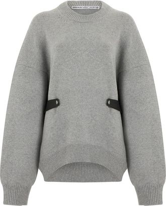 Alexander Wang Femme, Pulls, Gris, Taille: 42 FR Detail Sweater