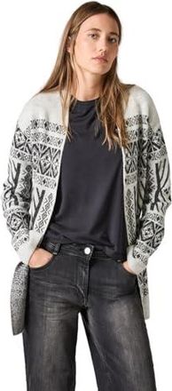 Cecil B253866 Cardigan à Motifs, Soft Silver Melange, L Femme