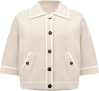 Joseph Ribkoff Veste Boxy en Fil Plume - Femme - Vestes - Beige - Taille: 42 FR