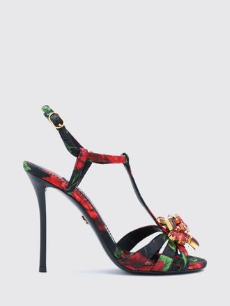 Dolce & Gabbana Rose Sandalen aus Satin mit floraler Stickerei und Kristallen