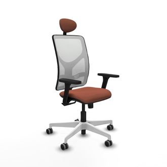 Piqueras y Crespo Schreibtischstuhl, beige und wei&szlig;, mit 3D-Armlehnen, h&ouml;henverstellbarer Lendenwirbelst&uuml;tze und festem Kopfteil, ausgestattet mit 3 Positionen und Schn