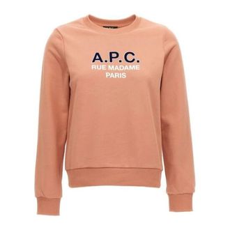 A.P.C. A.p.c., Femme, Sweatshirts et sweats &agrave; capuche, Rose, Taille: 36 FR Sweat &agrave; Col Rond Rose Poudr&eacute;