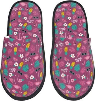 Generic Pantoufle Maison Imprim&eacute; Flamant Rose D&Eacute;t&eacute; Hiver Pantoufles Confortable Hiver Chaussures Chaudes Antid&eacute;rapantes Chaussons Maison Pour Chambre Maison H