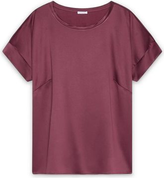 Fiorella Rubino T-Shirt aus Satin und Jersey - - Blouses & Shirts - Damen - Rot - XS