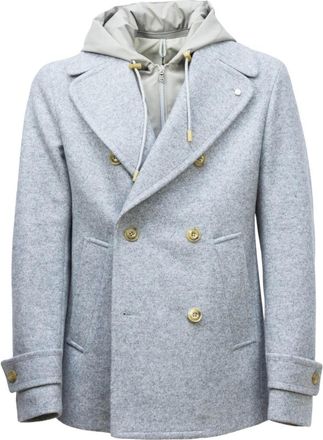 Luigi Bianchi Mantova Homme, Vestes, Gris, Taille: XL Cappotto doppio inserto tecnico