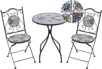 Beliani Bistro Set klappbar CIVITA Metall Schwarz