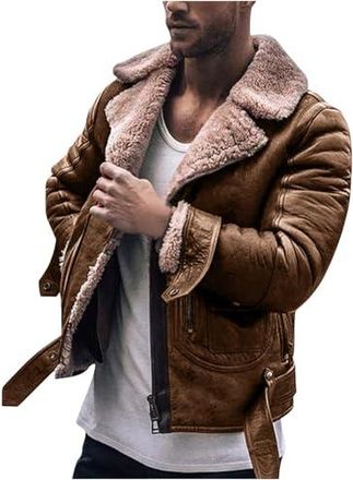 Generic Veste dhiver chaude en polaire doublée de polaire avec poches et col à revers pour homme, grande taille, confortable, manches longues pour camping, ra