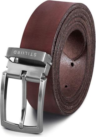 STILORD Vintage Echtleder G&uuml;rtel Herren Damen Retro K&uuml;rzbar Universal Lederg&uuml;rtel B&uuml;ffelleder, Farbe:cresto - braun | Schnalle geb&uuml;rstet - silbern I, Gr&ouml;&szlig;e:Un