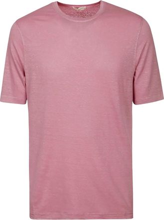 FILIPPO DE LAURENTIIS t-shirt en lin mélangés à manches courtes - Rose