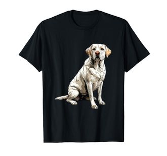 Whyitsme Design Wei&szlig;er Labrador Retriever Hund Illustration T-Shirt