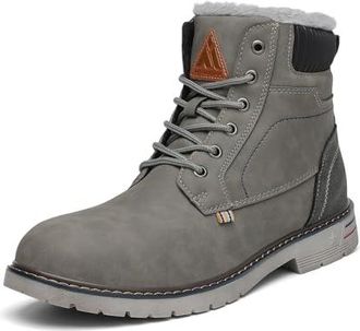 Mishansha Homme Bottes Trekking Imperméable Bottes de Neige Chaudes Fourrure Bottines Classique Gris Gr.39