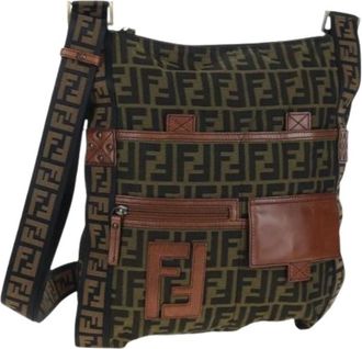 Fendi Sac bandouli&egrave;re vintage Fendi Zucca en toile - Femme - Pre-owned - Brun - Taille: ONE Size
