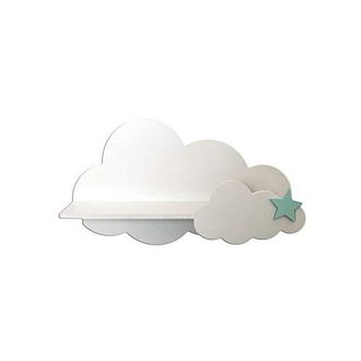 Homemania Cloud-Regal in Wolkenform, für Kinder, für Wand, Schlafzimmer, weiß, blau, MDF, 40 x 10 x 23 cm