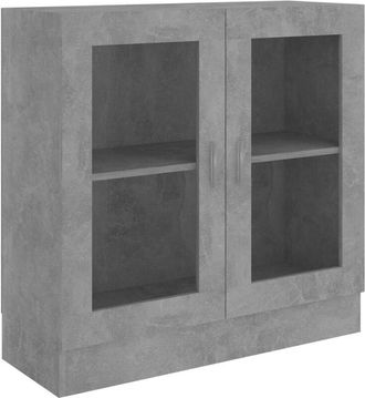 vidaXL Vitrinenschrank Betongrau 82,5x30,5x80 cm Holzwerkstoff Vidaxl
