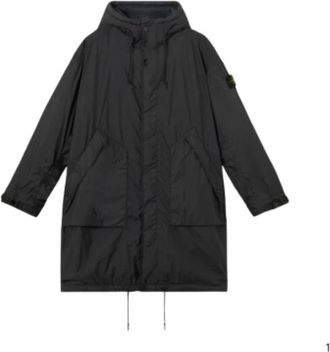 Stone Island Homme, Manteaux, Noir, Taille: M Crinkle Reps NY Parka
