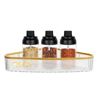 Generic Dreieckiges f&uuml;r Badezimmer, Eckwandregal, rechteckig, selbstklebend, ohne Bohren, mit hohler Basis, f&uuml;r Badezimmer