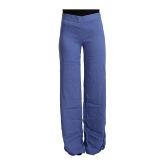 P.A.R.O.S.H. Elegante- hochtaillierte- blaue Wide-Leg-Hose - - Trousers - Damen - Blau - 2XS