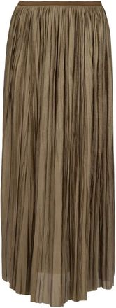 Roberto Collina Femme, Jupes, Vert, Taille: 38 FR Jupe Midi Pliss&eacute;e en Satin Coupe Laser