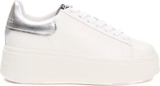 Ash Low-Top Sneaker - White Leather Sneakers With Metallic Silver Accent - Gr. 35 (EU) - in Weiß - für Damen