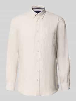 Christian Berg Slim Fit Leinenhemd mit Brusttasche