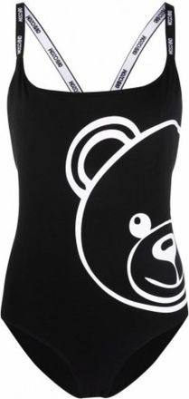 Moschino Femme, Tops, Noir, Taille: 40 FR Teddy Bear Dos Ouvert Body