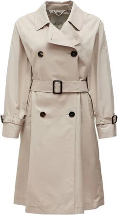 Max Mara Femme, Manteaux, Beige, Taille: 40 FR Trench-coat en twill hydrofuge ceintur&eacute;