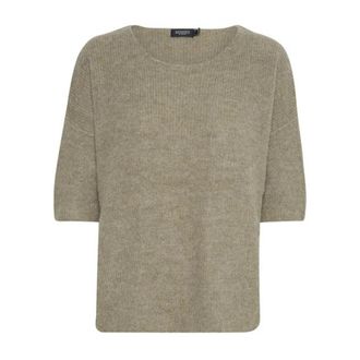 Soaked In Luxury Pull Brindle avec Manches &frac34; - Femme - Pulls - Brun - Taille: 46 FR