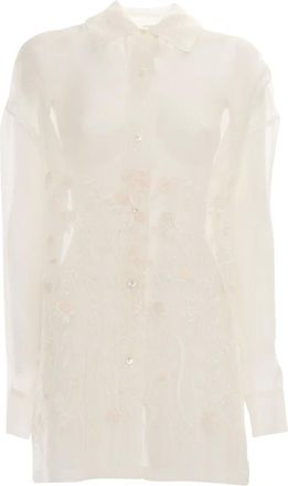 P.A.R.O.S.H. P.a.r.o.s.h., Femme, Blouses et Chemises, Blanc, Taille: 40 FR Sorgente Shirt