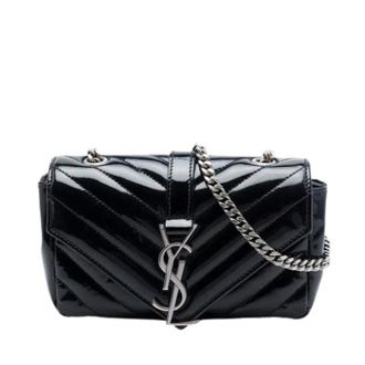 Saint Laurent Pre-owned Gesteppte Lackleder Umh&auml;ngetasche - - Pre-owned - Damen - Schwarzk - ONE SIZE