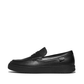 FitFlop Rally Penny Mocassins en Cuir pour Homme, Noir, 41 EU, Tout Noir, 42.5 EU