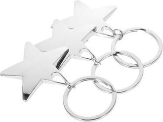 BESPORTBLE 3 pièces Lot de Porte-clés Métal Étoile à Branches Argentés Ornements Créatifs pour Trousseau et Sac à Main