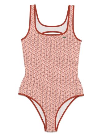 Lacoste maillot de bain imprimé - Marron